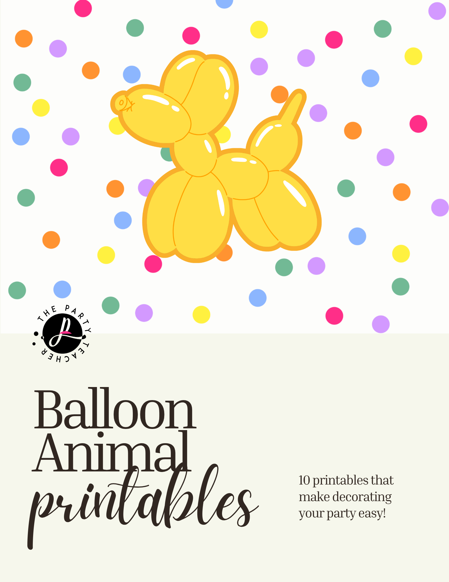 Balloon Animal Birthday Party Printables INSTANT DOWNLOAD – The Party ...
