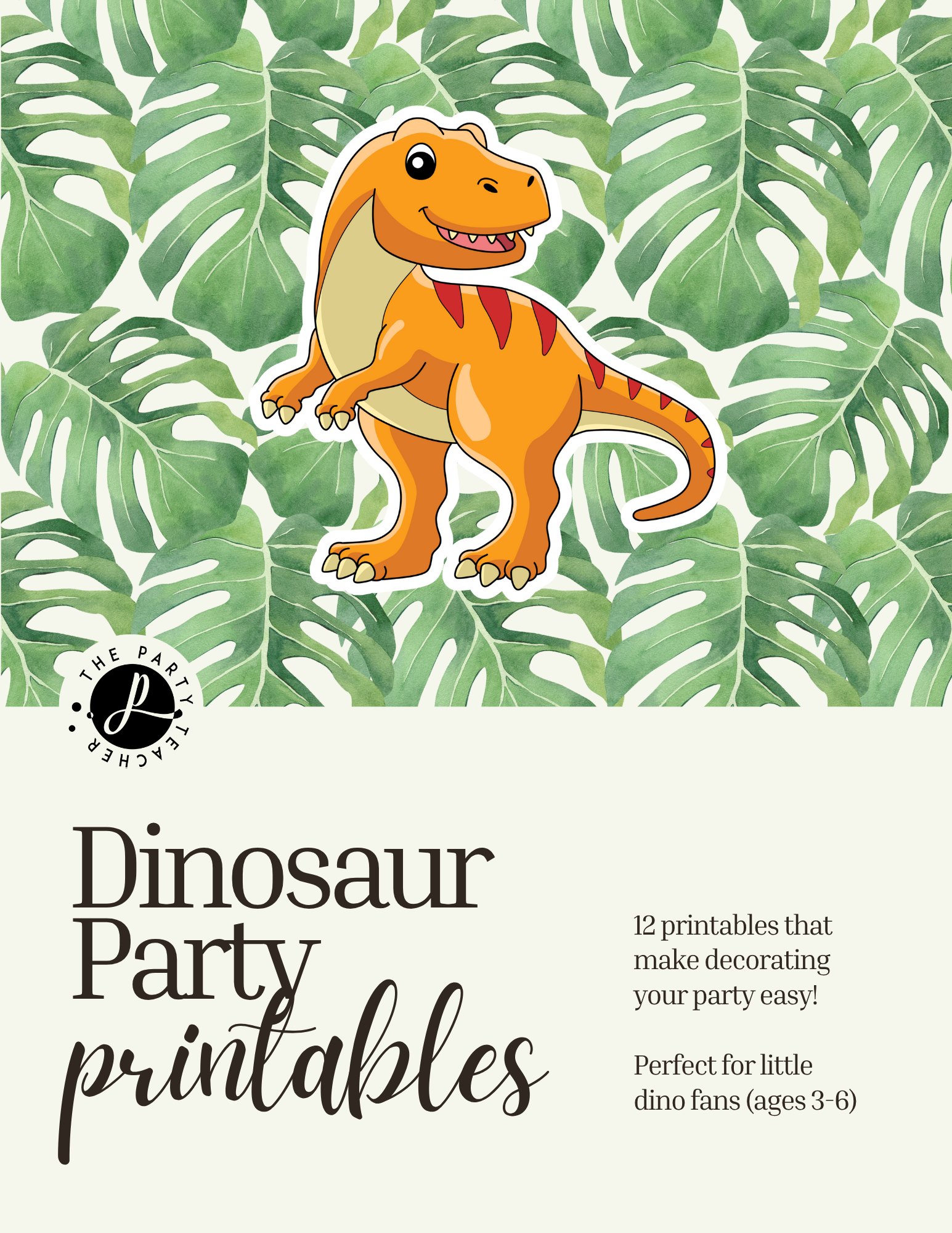 Dinosaur Birthday Party Printables INSTANT DOWNLOAD – The Party Teacher