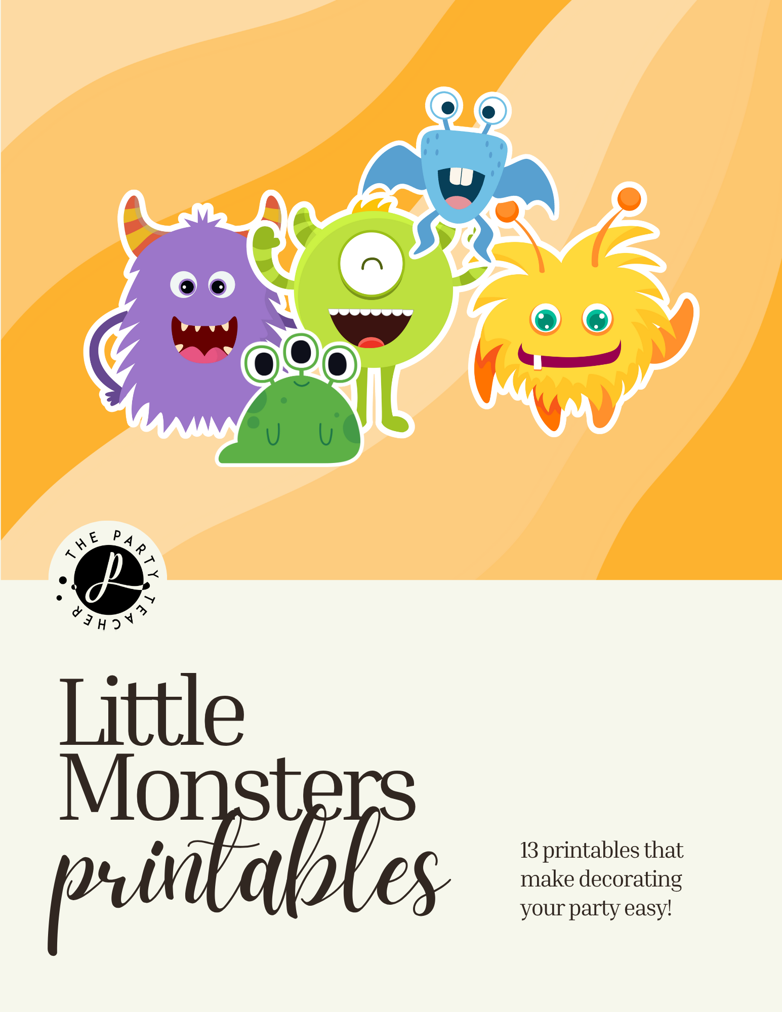 Little Monsters Birthday Party Printables INSTANT DOWNLOAD – The Party ...