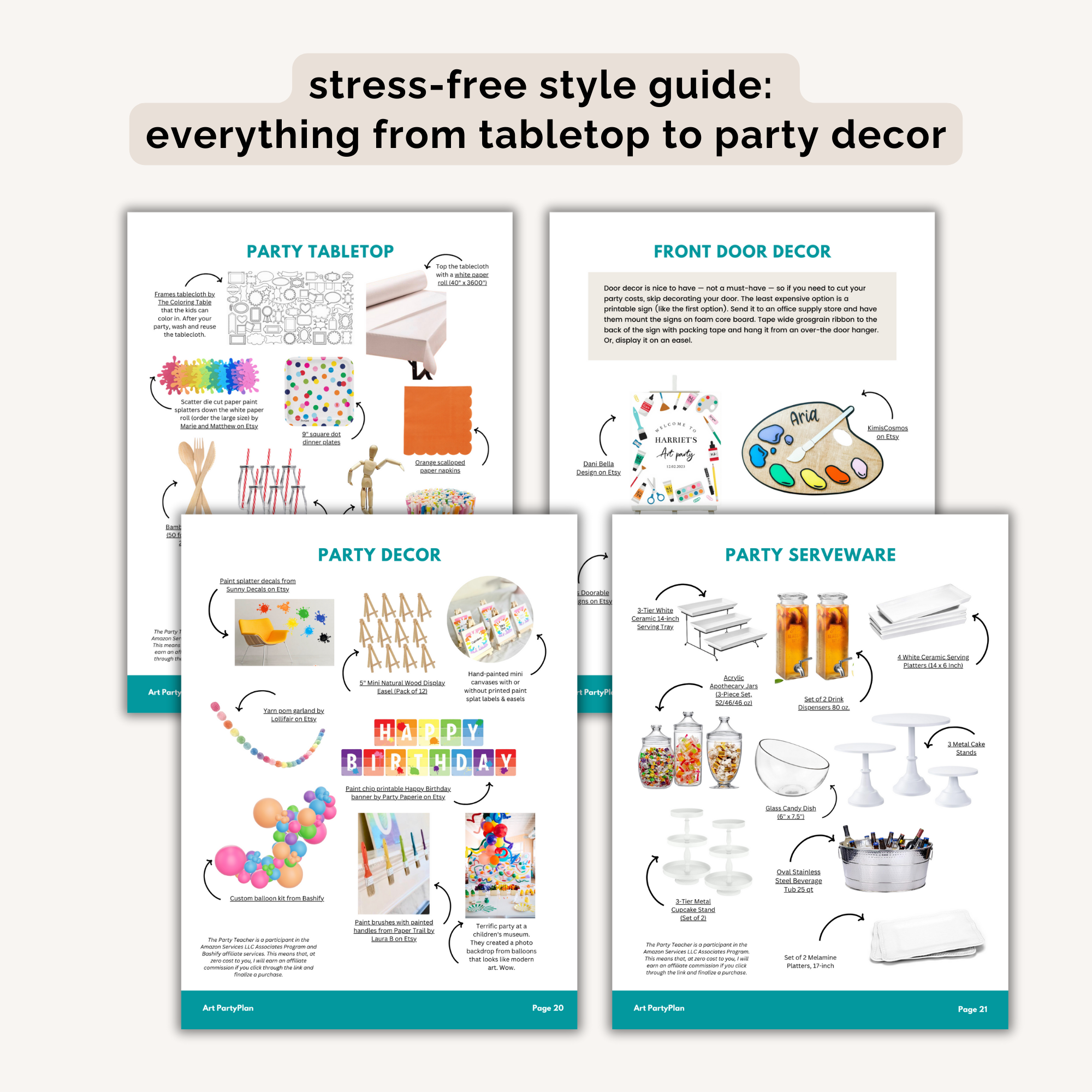Art Birthday Party Plan INSTANT DOWNLOAD – The Party Teacher