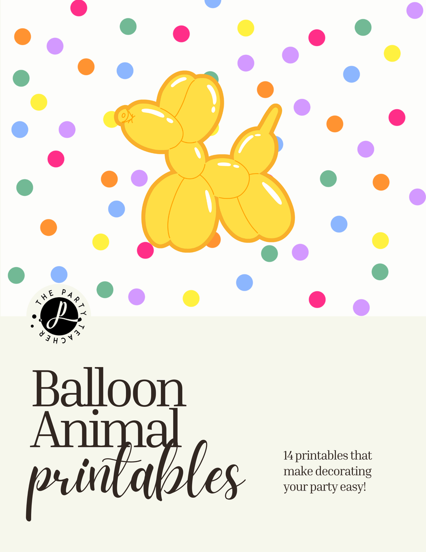 Balloon Animal Birthday Party Printables INSTANT DOWNLOAD – The Party ...