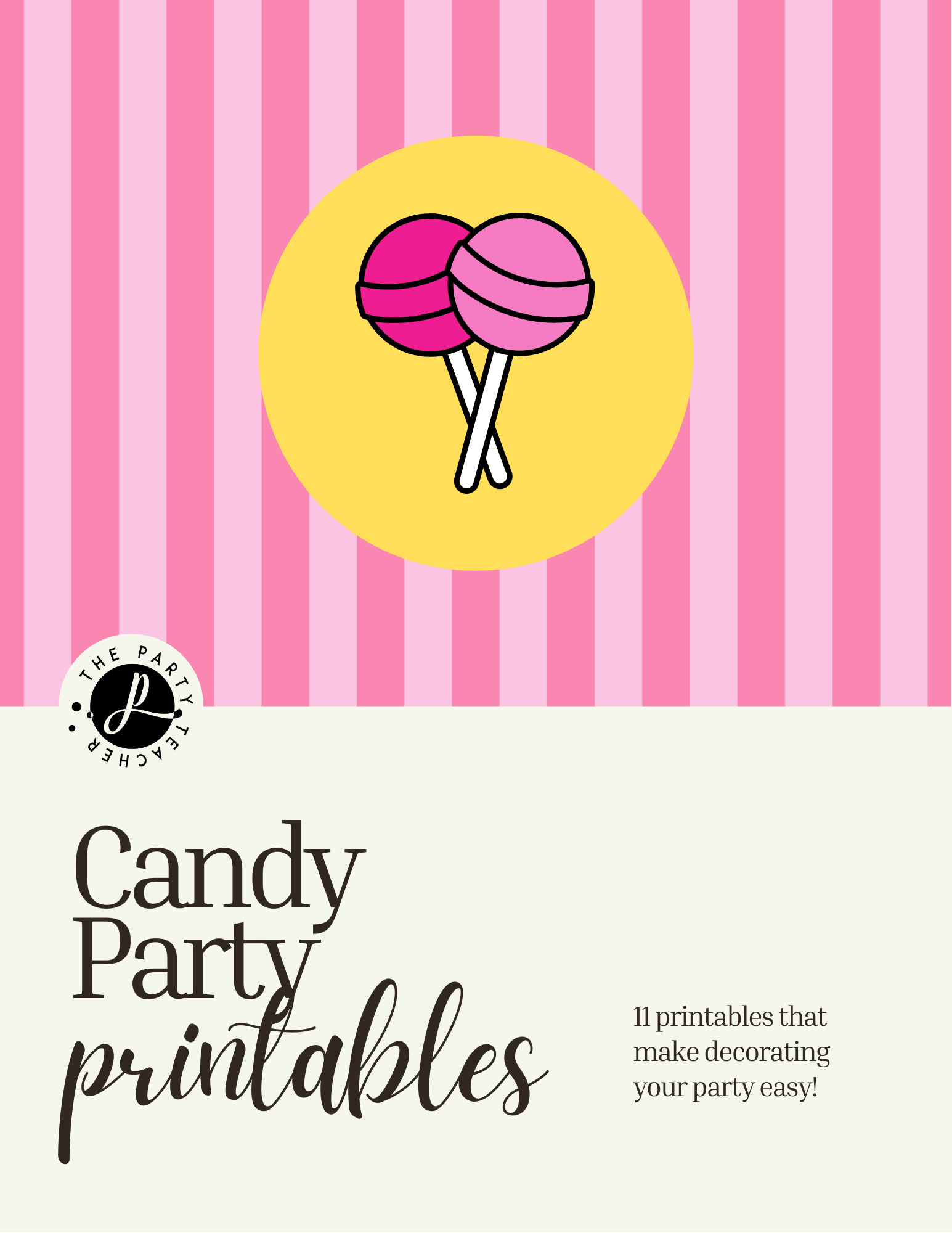 Candy Birthday Party Printables INSTANT DOWNLOAD – The Party Teacher