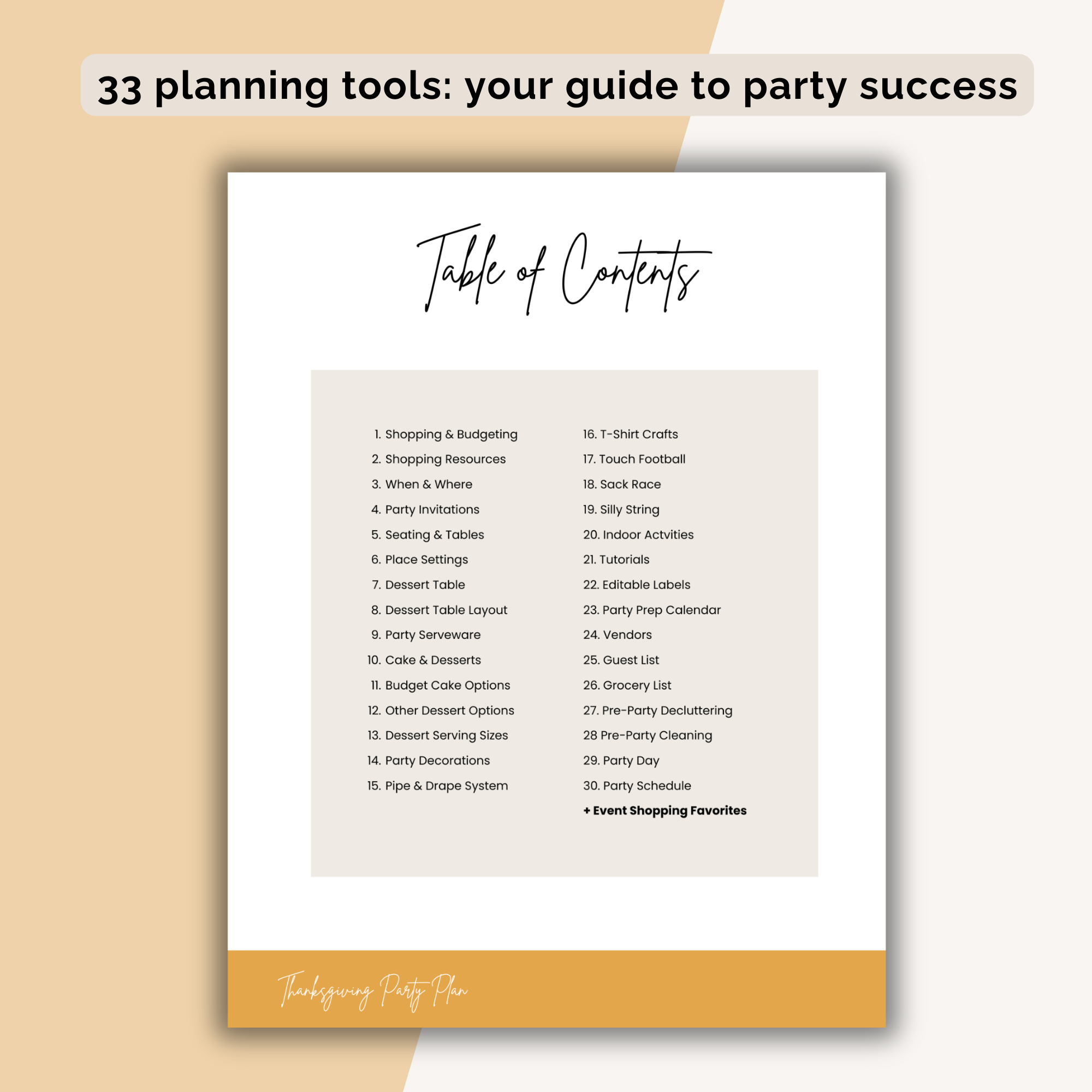 Thanksgiving Party Plan INSTANT DOWNLOAD – The Party Teacher