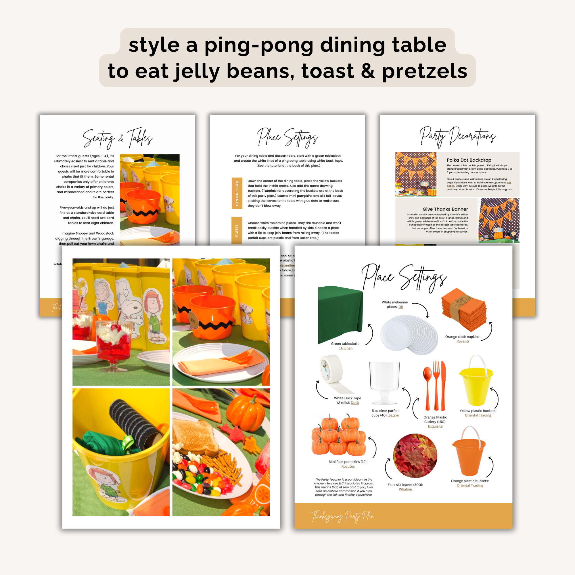 Thanksgiving Party Plan INSTANT DOWNLOAD – The Party Teacher