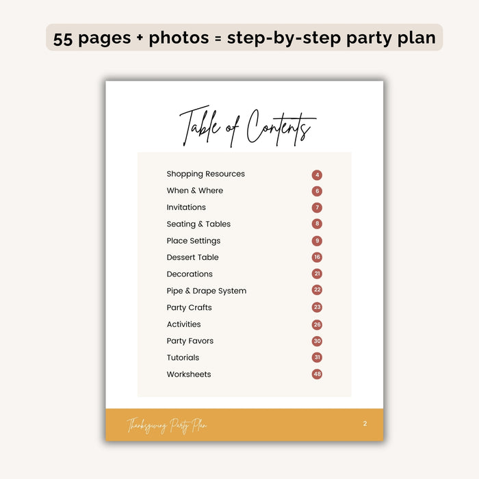 Thanksgiving Party Plan INSTANT DOWNLOAD – The Party Teacher