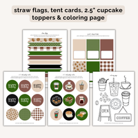 Coffee House Birthday Party Printables INSTANT DOWNLOAD – The Party Teacher
