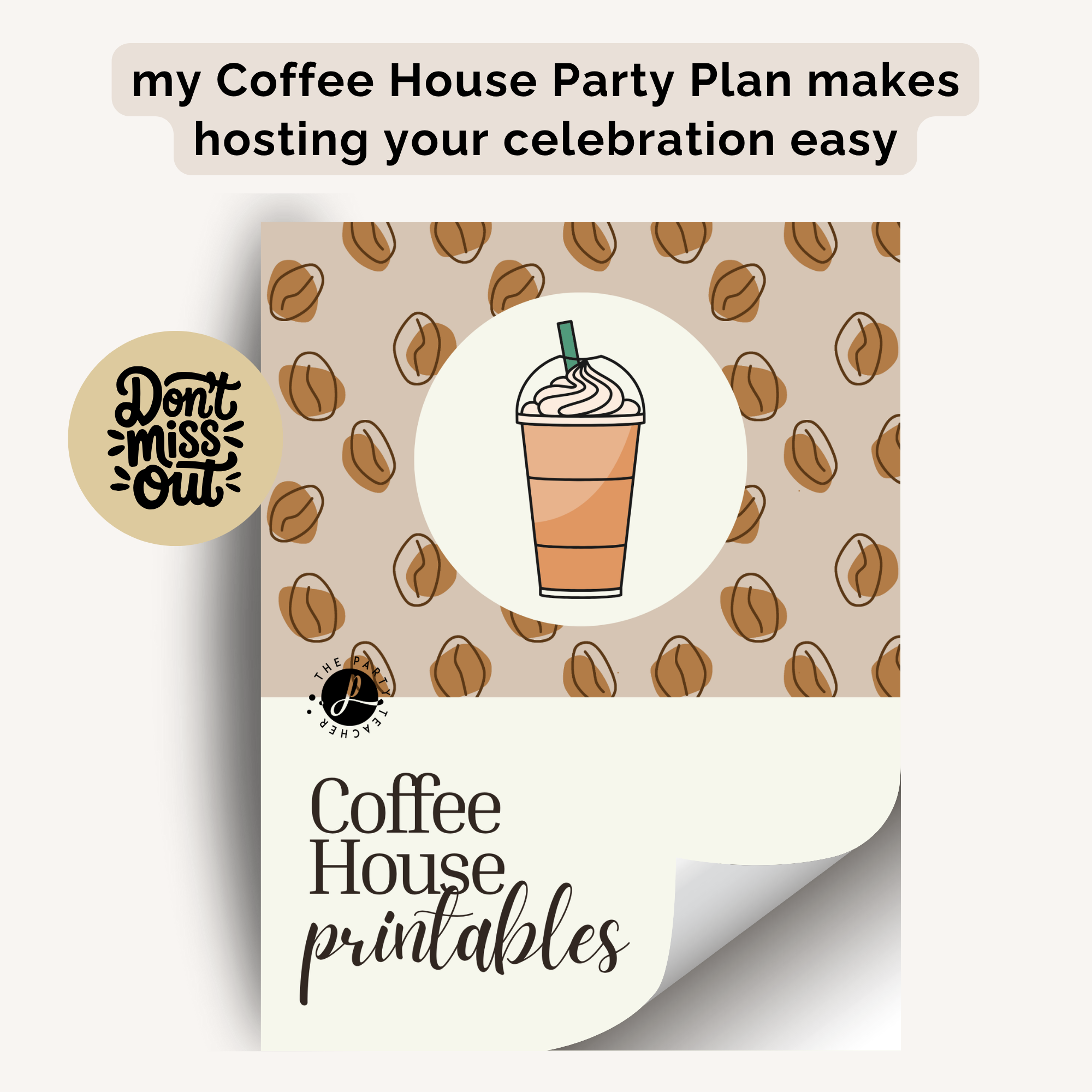 Coffee House Birthday Party Printables INSTANT DOWNLOAD – The Party Teacher