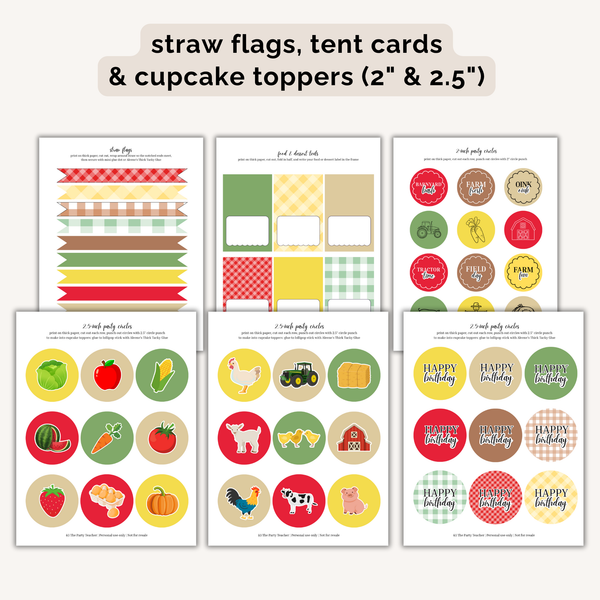 Farm Birthday Party Printables INSTANT DOWNLOAD – The Party Teacher