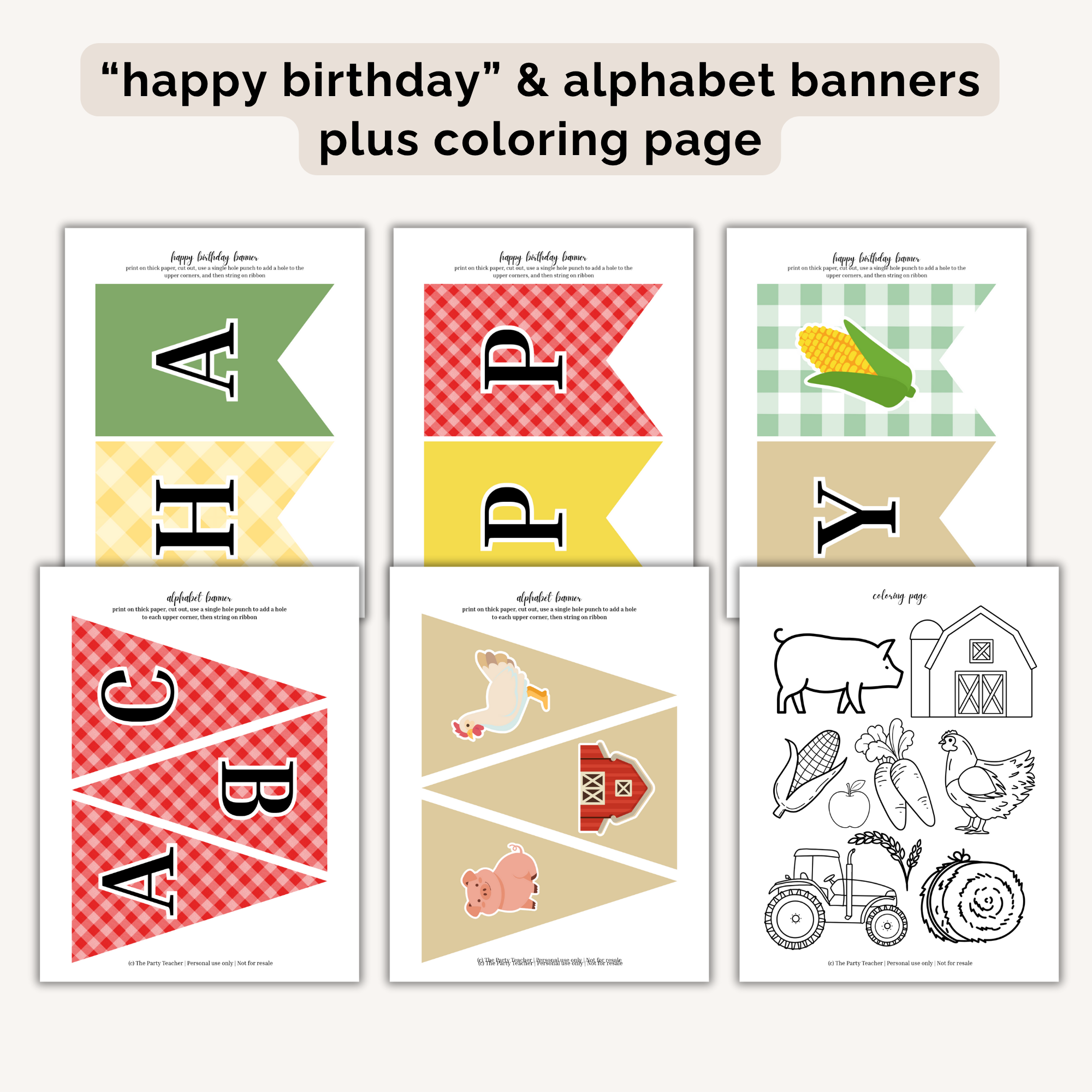 Farm Birthday Party Printables INSTANT DOWNLOAD – The Party Teacher