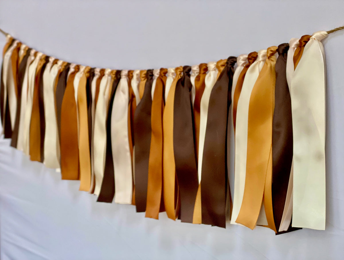 Neutral Ribbon Bunting - FREE Shipping - The Party Teacher