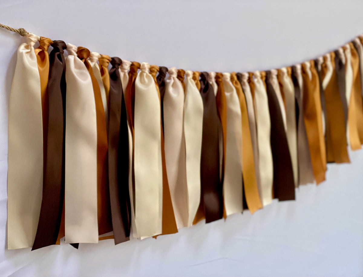 Neutral Ribbon Bunting - FREE Shipping - The Party Teacher