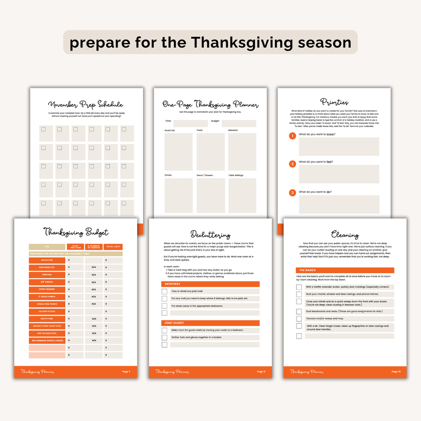 Thanksgiving Planner INSTANT DOWNLOAD – The Party Teacher