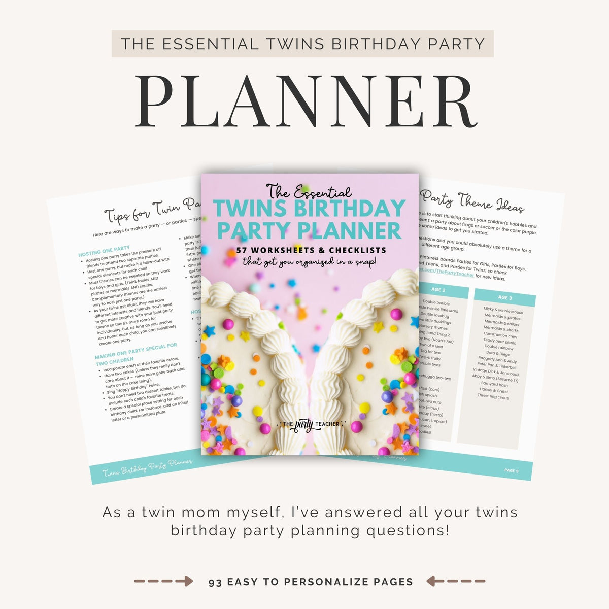 Twins Birthday Party Planner INSTANT DOWNLOAD - The Party Teacher