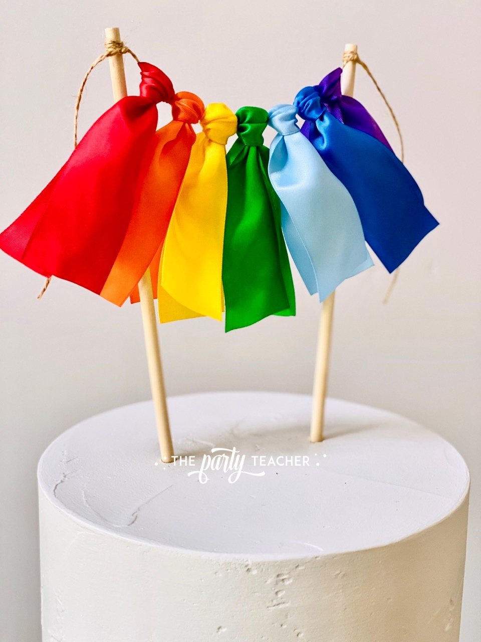 Rainbow Ribbon Cake Topper – The Party Teacher