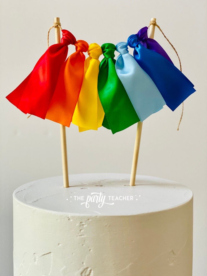 Rainbow Ribbon Cake Topper – The Party Teacher