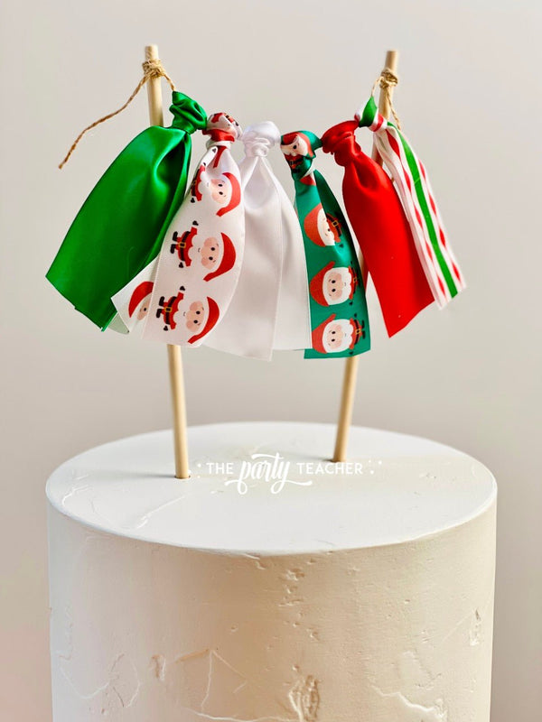 Santa Ribbon Cake Topper - The Party Teacher